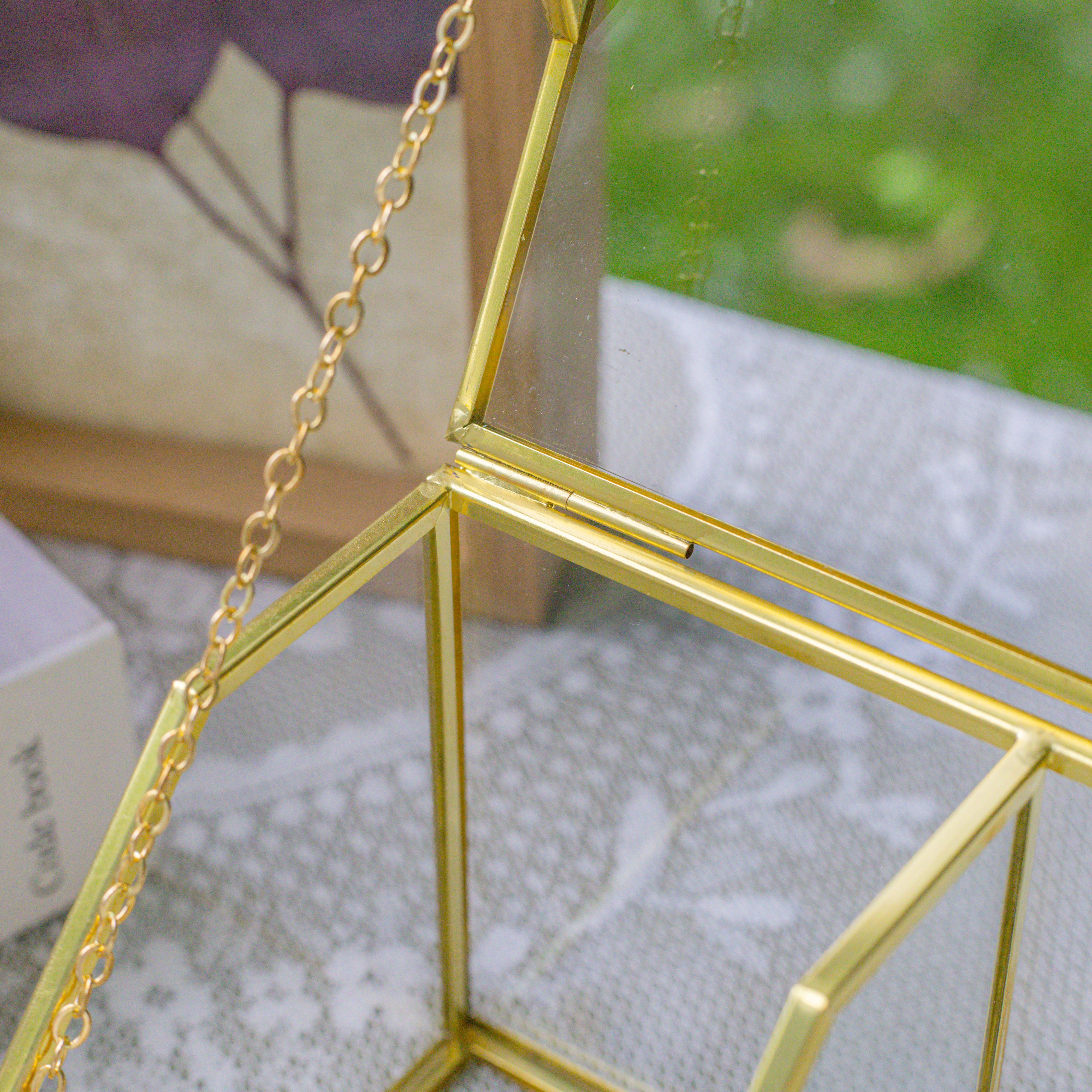 Glass Gold Tea Bag Box, 5 Compartments and Lid Storage Box, Tea Lovers ...