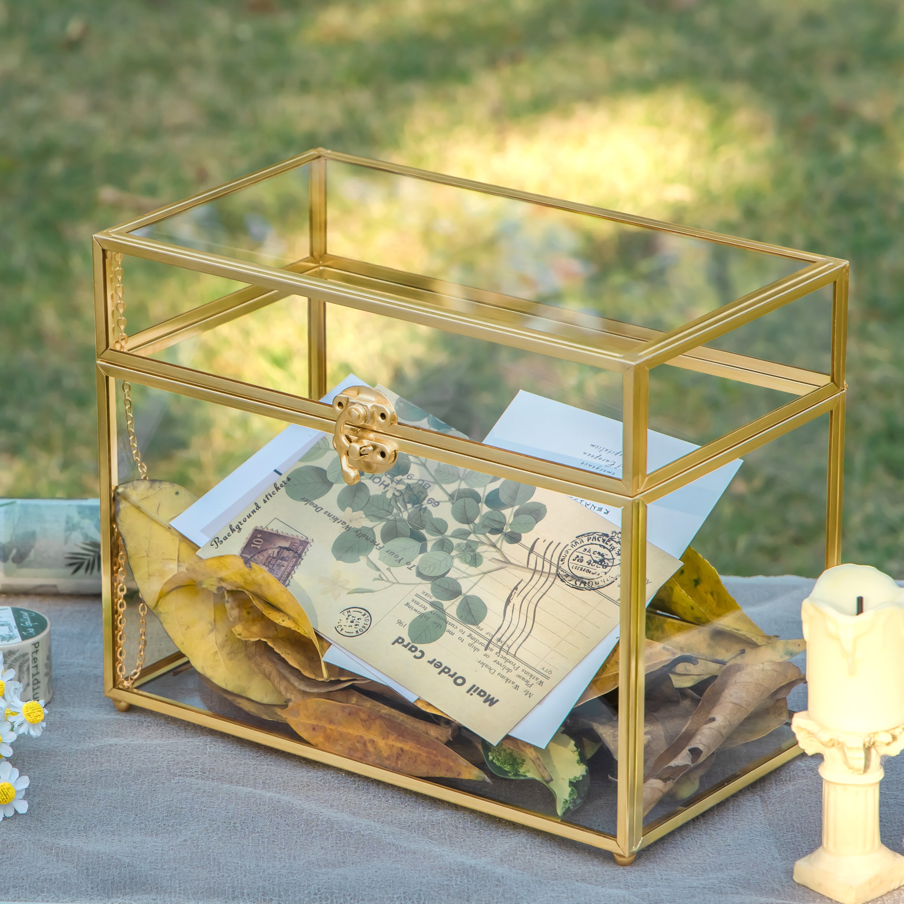 Buy Handmae Vintage Geometric Glass Card Box – NCYPgarden
