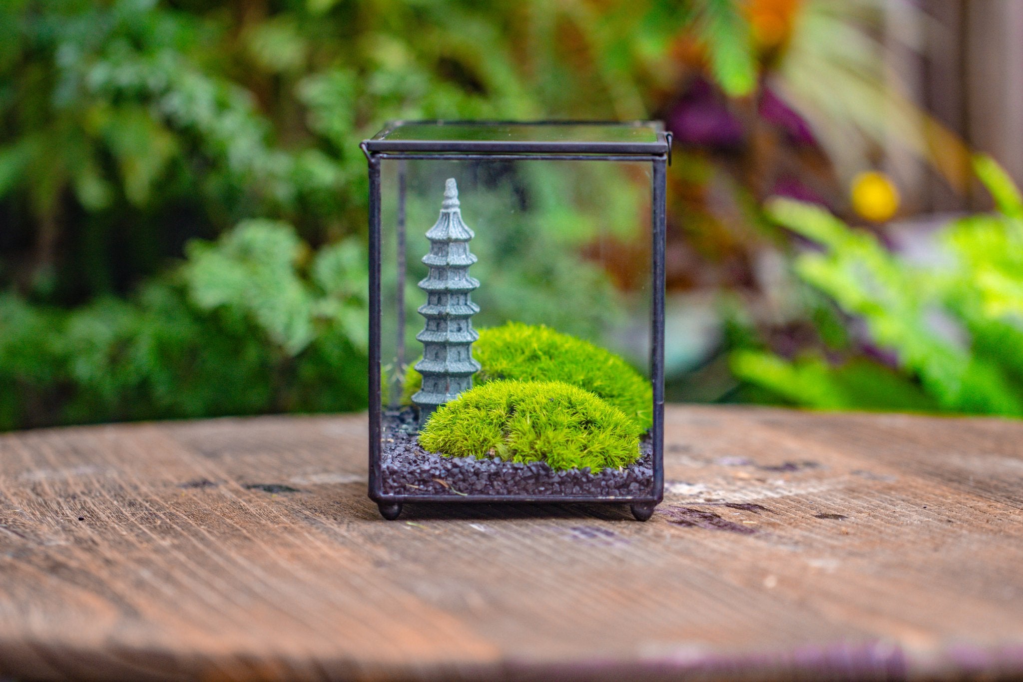 Preserved moss terrarium Miniature DIY set, Japanese Zen Style, Preser ...
